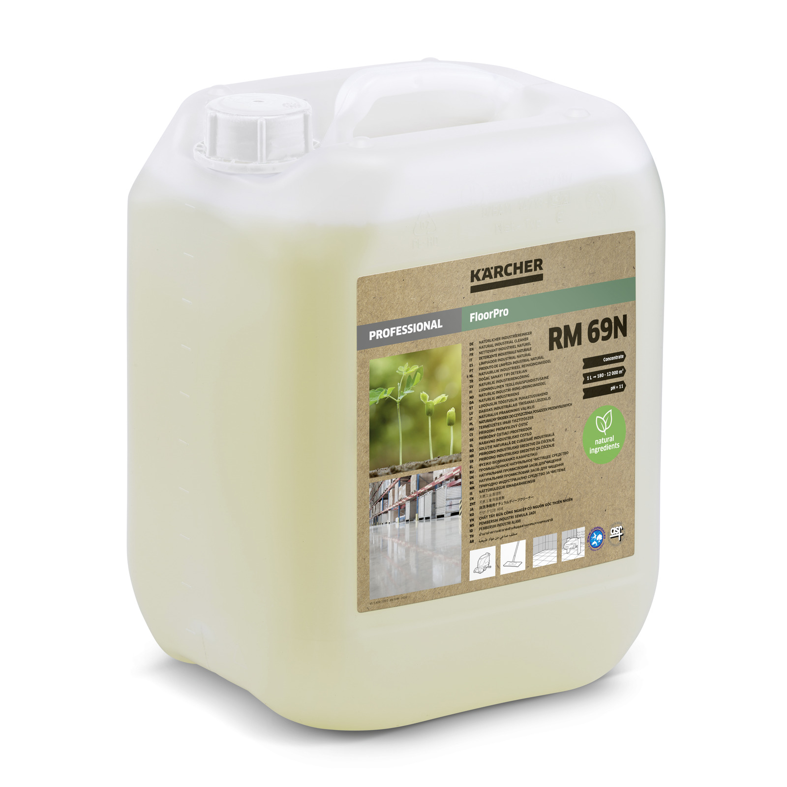 FloorPro natural industrial cleaner RM 69N, 10l10 l